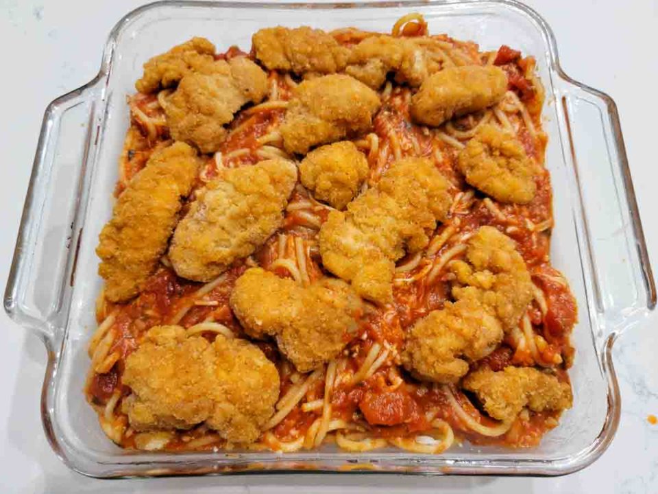 Chicken Nugget Spaghetti (5 Ingredients) - Zona's Lazy Recipes